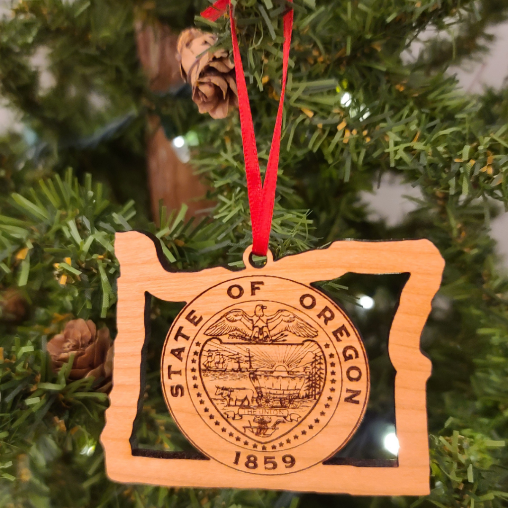 Oregon State Seal Wood Ornament